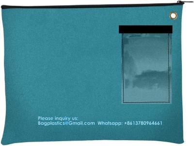 China Teal Heavy Duty Canvas Interoffice Mail Bag 14x11 Inch Reusable Transit Envelope with Grommet for Padlock Security for sale