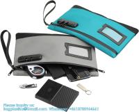 China Nylon Money Bag with Lock 11x7.9 Inch Lockable Bank Bag for Cash Passports for sale