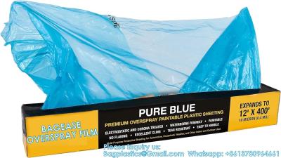 China Overspray Paintable Plastic Sheeting 10 Micron 0.4 Mil Protective Masking Film Cover 12ft x 400ft for sale