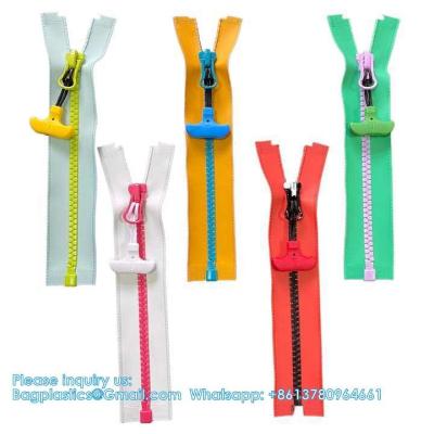China Custom Multi-Color Waterproof PU Coated Plastic Zipper Size 5 for Garments Bags for sale