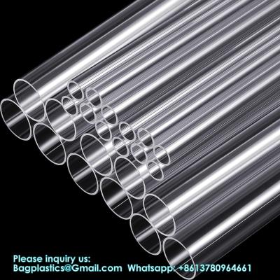 China Clear PETG Acrylic Tube 100mm OD x 2mm Wall 395mm Length Chemical Resistant Plastic Pipe for sale