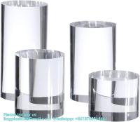 China Clear Acrylic Cylinder Photo Props Set 4 Pcs 5cm Diameter for Jewelry Display for sale