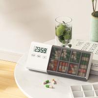 China 5-Alarm Pill Box Organizer with Countdown Timer 164x75x26mm PP Plastic Medication Reminder 2 Times Daily Storage Case for sale
