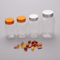 China PET Medicine Pill Bottle 100ml to 250ml Transparent Plastic Capsule Container with Screw Cap for sale
