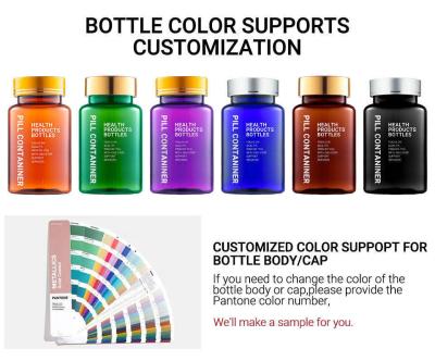 China 100ml to 500ml Glass Medicine Capsule Bottles with Lids Health Supplement Sealed Bottles 38mm for sale