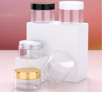 China Clear PET Plastic Jar 250ml 8oz Refillable Round Cosmetic Container with Lid and Label for Lotion Cream Travel for sale