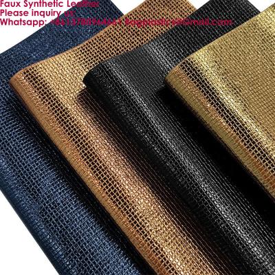 China 0.7mm Metallic Embossed Faux Synthetic Leather Lizard Pattern PVC Fabric 137cm Width for Sofa Bag Belt for sale