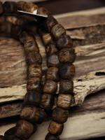 China Agarwood Square Barrel Beads 8mm x 26 Pieces - Natural Qinan Agarwood Bracelet with Custom Sizes 4-20mm for sale