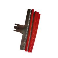 China Packaging Machinery Plastic Cutting Serrated Blades Forging Steel Triple Tempered 100mm for sale