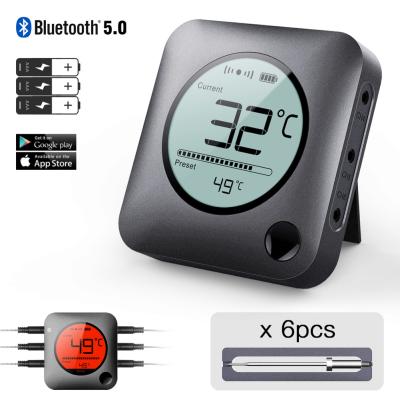 China Smart Wireless Meat Bluetooth Food Thermometer For Grilling Barbecue Kitchen Cooking for sale