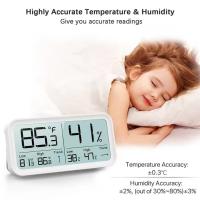 China Indoor Digital Thermometer Hygrometer with LCD Display SHT30 Sensor CE FCC ROHS for sale