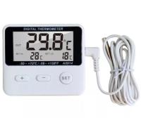 China Digital Freezer Fridge Thermometer with Probe Sensor -50 to 70°C ABS White for sale