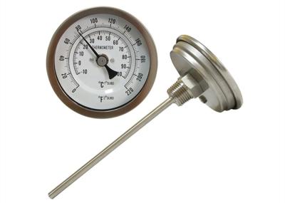 China Food Safe Probe Bimetallic Brew Kettle Thermometer With 82mm Large Dial for sale