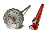 China Stainless Steel Pocket Milk Frothing Thermometer 1 Inch Dial 127mm Probe Magnifying Lens for sale