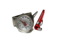 China Stainless Steel Pocket Milk Frothing Thermometer 1 Inch Dial 127mm Probe Magnifying Lens for sale