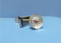 China Stainless Steel Pocket Milk Frothing Thermometer 1 Inch Dial 127mm Probe Magnifying Lens for sale