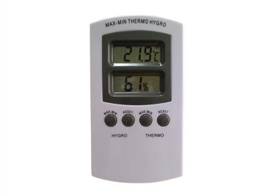 China Sitting / Hanging Min Max Digital Hygro Thermometer Hygrometer White Color for sale