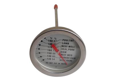 China Mechanical Bimetallic Food Meat Thermometer 2 inch Dial 60-87C 140-190F for sale