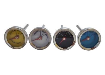 China Mini Bimetallic Meat Thermometer Set 4 Pack 26mm Dial Food Grade Stainless Steel for sale