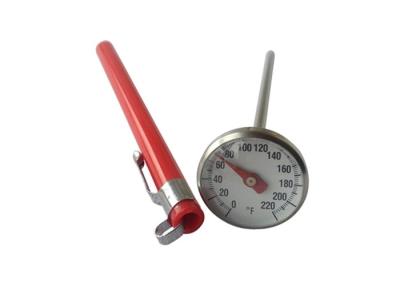 China Instant Read Bimetallic Pocket Food Thermometer 304 Stainless Steel Probe 1 Inch Dial for sale