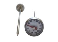 China Instant Read Bimetallic Pocket Food Thermometer 304 Stainless Steel Probe 1 Inch Dial for sale