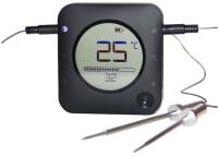 China 6 Probe Port BBQ Meat Thermometer / Black Bluetooth Remote Cooking Thermometer for sale