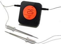 China 6 Probe Port BBQ Meat Thermometer / Black Bluetooth Remote Cooking Thermometer for sale