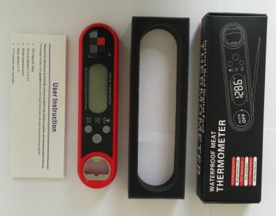 China Black Red Bbq Food Thermometer / Fast Read Digital Thermometer With White Backlight for sale