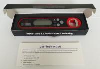 China Black Red Bbq Food Thermometer / Fast Read Digital Thermometer With White Backlight for sale
