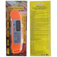 China Foldable Probe Instant Meat Thermometer -50 to 300C 304 Stainless Steel Food Cooking Thermometer for sale