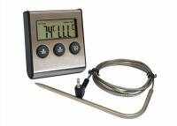 China 2 In 1 Digital BBQ Meat Thermometer Timer Oven Safe Alarm For Grilling for sale