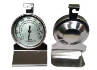 China Stainless Steel Glass Lens Hanging Oven Thermometer 100-250C 150-550F No Battery for sale