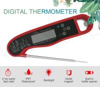 China Red ABS Digital Remote Meat Thermometer With Stainless Steel Probe 73.5g for sale