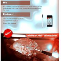 China Wireless Bluetooth Meat Thermometer 4 Probes IP68 Waterproof 30m Range for sale