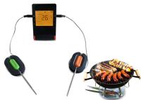 China Large LCD Screen Display Bluetooth Food Thermometer For Meat BBQ Smoker With 2 Probes for sale