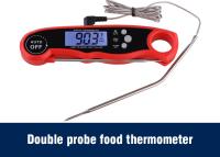 China High Temperature Alarm Dual Probe BBQ Smoker Thermometer 300°C 304 Stainless Steel for sale