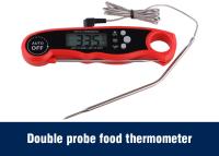 China High Temperature Alarm Dual Probe BBQ Smoker Thermometer 300°C 304 Stainless Steel for sale