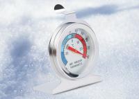 China Household Analog Refrigerator Freezer Thermometer 60mm Dial Stainless Steel Tempered Glass for sale