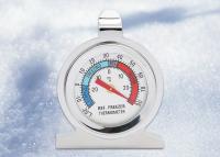 China Household Analog Refrigerator Freezer Thermometer 60mm Dial Stainless Steel Tempered Glass for sale