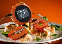 China Wireless Bluetooth BBQ Meat Thermometer With 2 Stainless Steel Probes And 2 Clips for sale