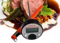 China Abs Plastic Housing Round Outdoor Cooking Thermometer With Sheath Power Saving for sale
