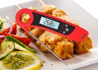 China Automatic Reading Rotation BBQ Meat Thermometer IP67 Waterproof 300C 304 Probe for sale