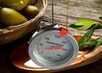 China Bimetal Instant Read Thermometer 52mm 12 Inch Stainless Steel Deep Fry Gauge No Battery for sale