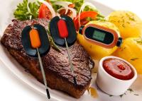 China Wireless Bluetooth BBQ Meat Thermometer with Dual Probes 300ft Range Timer for sale
