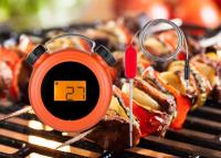 China Clock Shape Orange Bluetooth Meat Thermometer with Two Probes 100m Range for sale