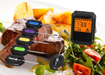China Smart Bluetooth BBQ Thermometer 6 Probes Large LCD Screen 100m Range for sale