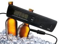 China Black Color Refrigerator Freezer Digital Thermometer With 1 Meter Molded Case Probe for sale