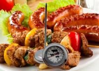 China 2 Inch Stainless Steel Bimetal BBQ Meat Thermometer 105mm Probe 0-120C for sale