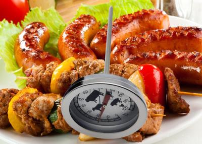 China Bimetallic Food Thermometer 0-120°C 304 Stainless Steel Probe Heat Resistant Glass Lens for sale