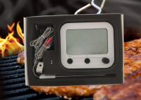 China Wireless Bluetooth Grill Thermometer 4 Probes 100m Range USB Rechargeable LCD Display for sale